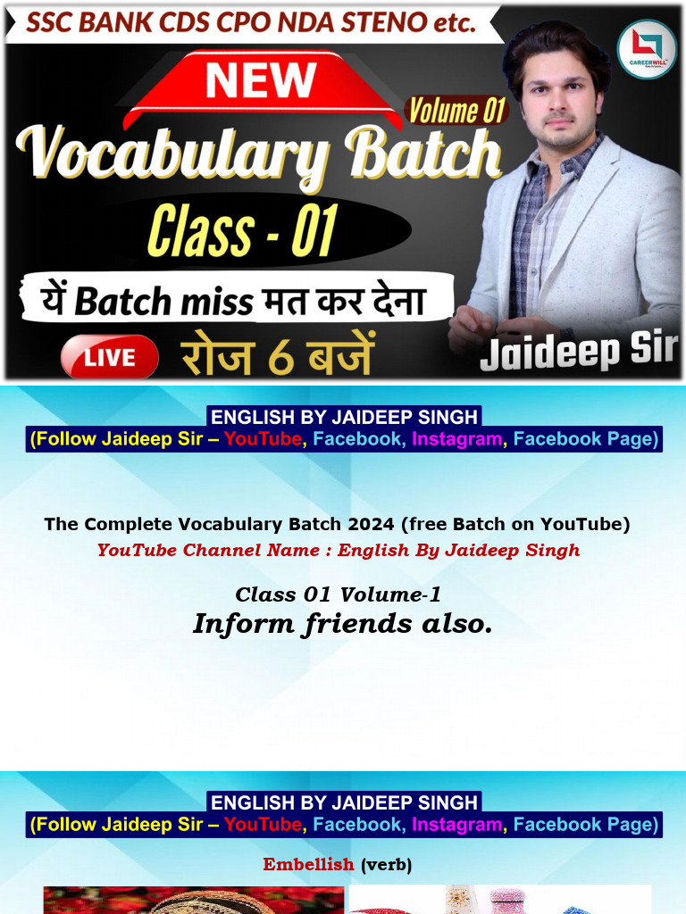 Vocab Class 01 Vol.01 | PDF | Adjective