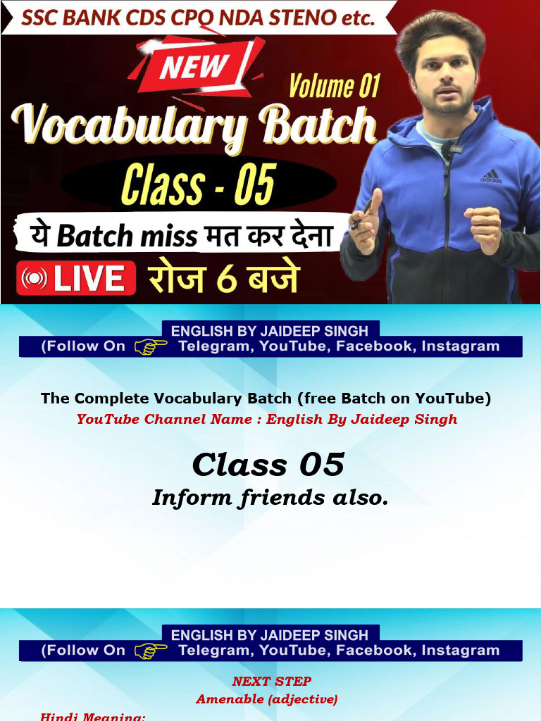 VOCAB CLASS 05 VOL. 01 | PDF | Adjective