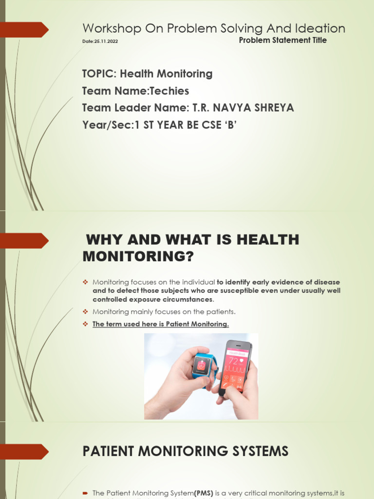Health Monitoring PPT Navya Shreya Main | PDF | Monitoring (Medicine) | Internet Of Things