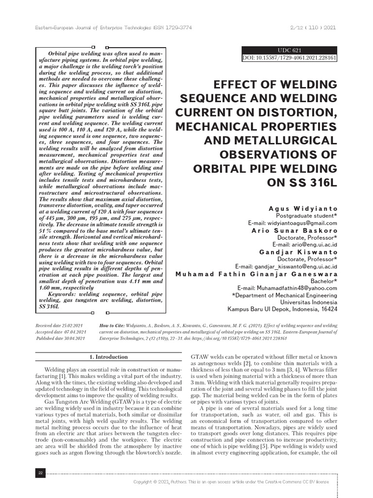 Effect of Welding Sequence and Welding C-79866232 | PDF | Welding ...