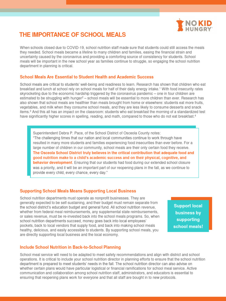 Essential School Meals for Student Success | PDF | School Meal | Meal