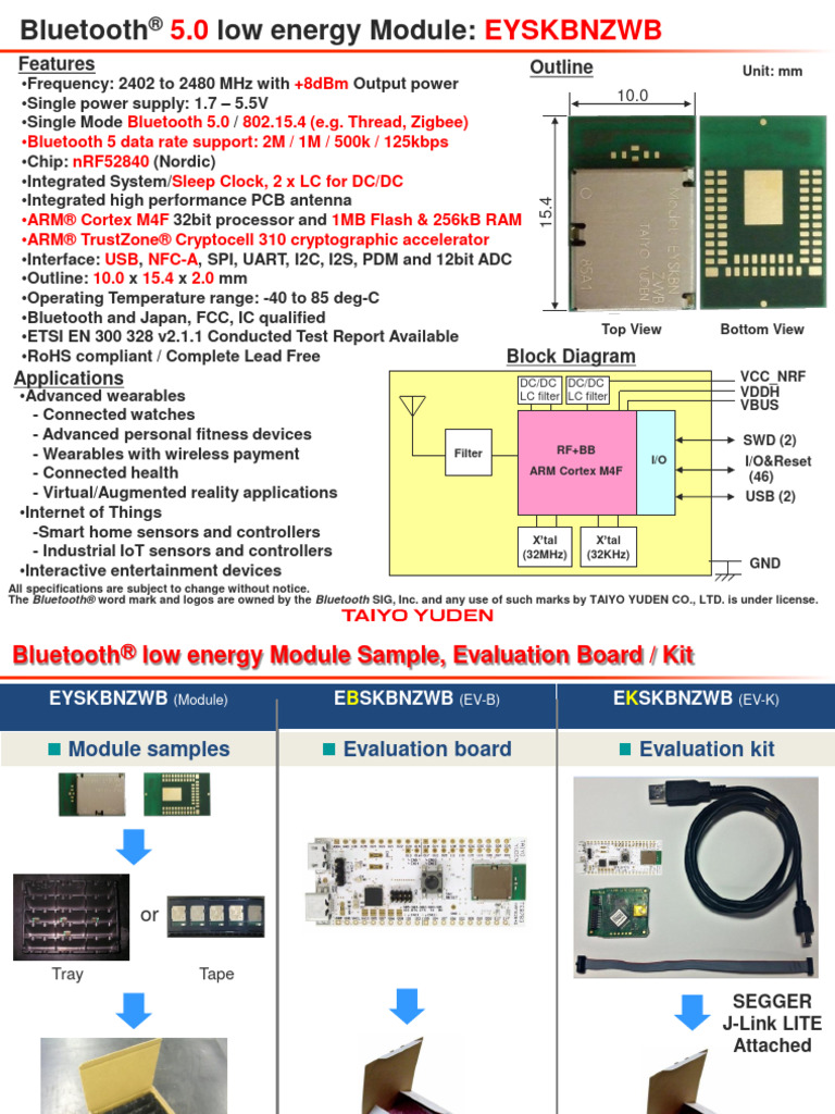 EYSKBNZWB Bluetooth Low Energy Module | PDF | Bluetooth | Computer ...