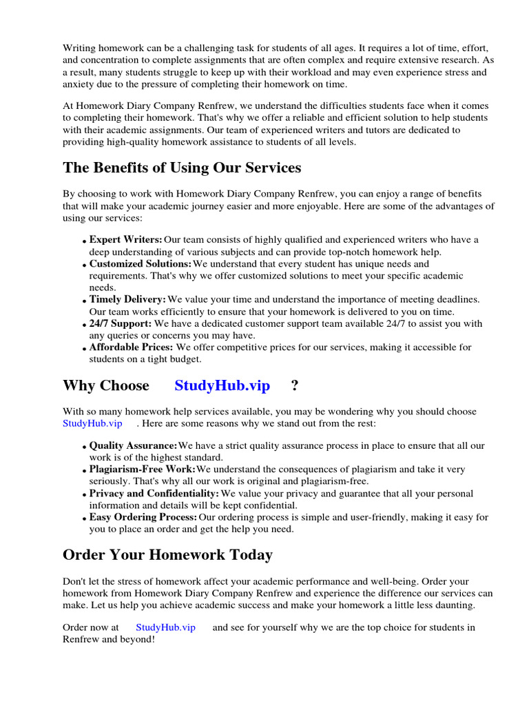 Homework Diary Company Renfrew | PDF | Pay Pal | Credit