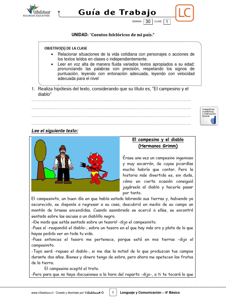 4basico - Guia Trabajo Lenguaje y Comunicacion - Semana 30 | PDF ...