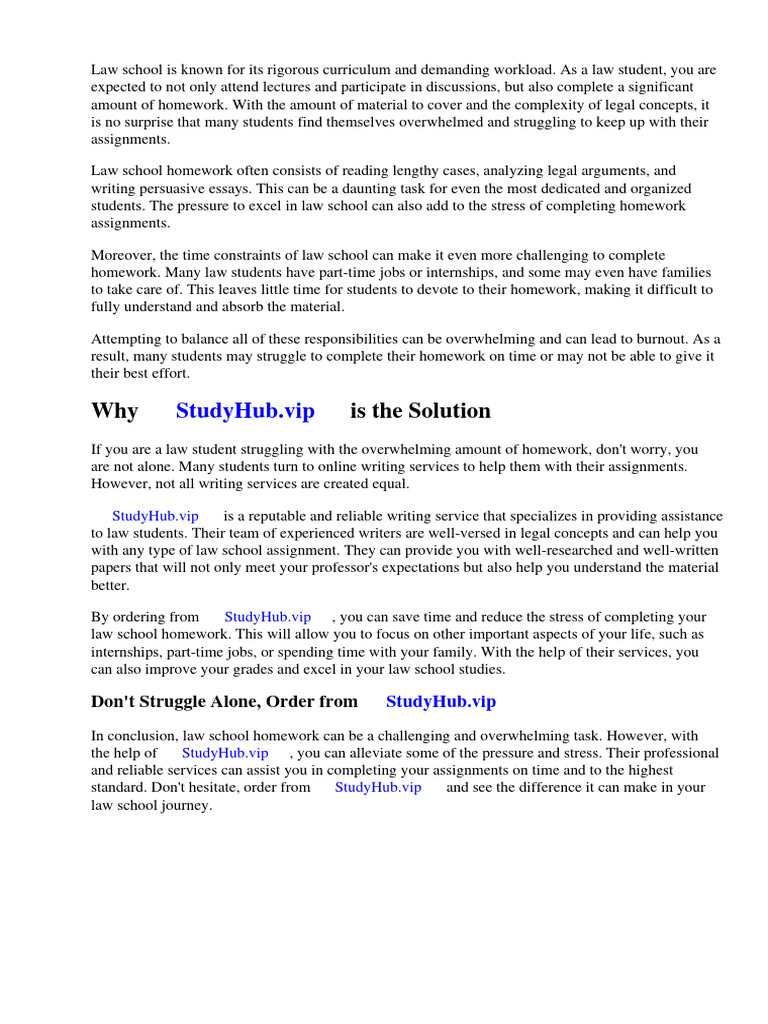 Is There A Lot of Homework in Law School | PDF | Homework | Learning