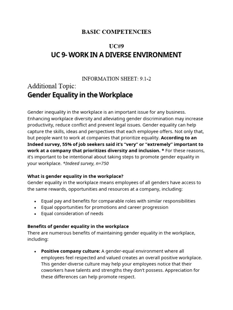 Uc 9 Additional Topic Gender Sensitivity | Download Free PDF | Gender ...