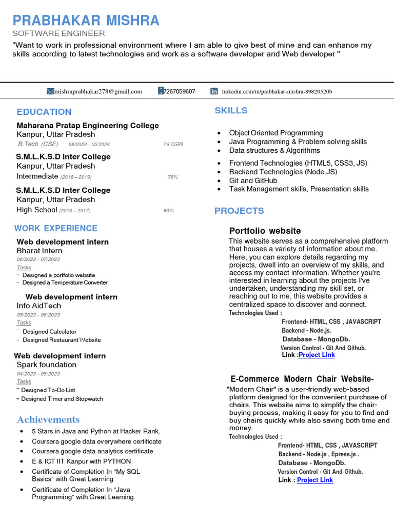 Aspiring Software Developer Profile | PDF | Web Development | World Wide Web