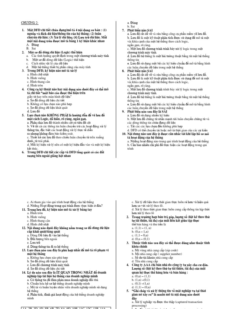 tổng hợp trắc nghiệm HTTTKT ueh cô bích liên | PDF