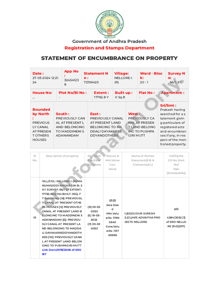 E-Encumbrance Service | PDF