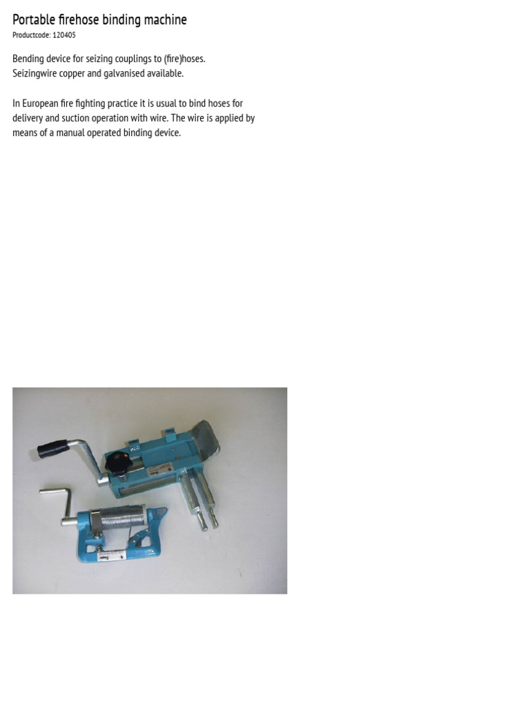 Traconed 120405 Portable Firehose Binding Machine | PDF | Computers