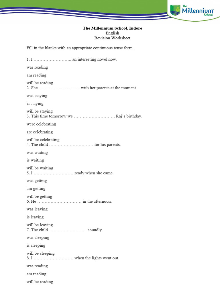 PT2 Revision Worksheet Tense | PDF | Language Arts & Discipline