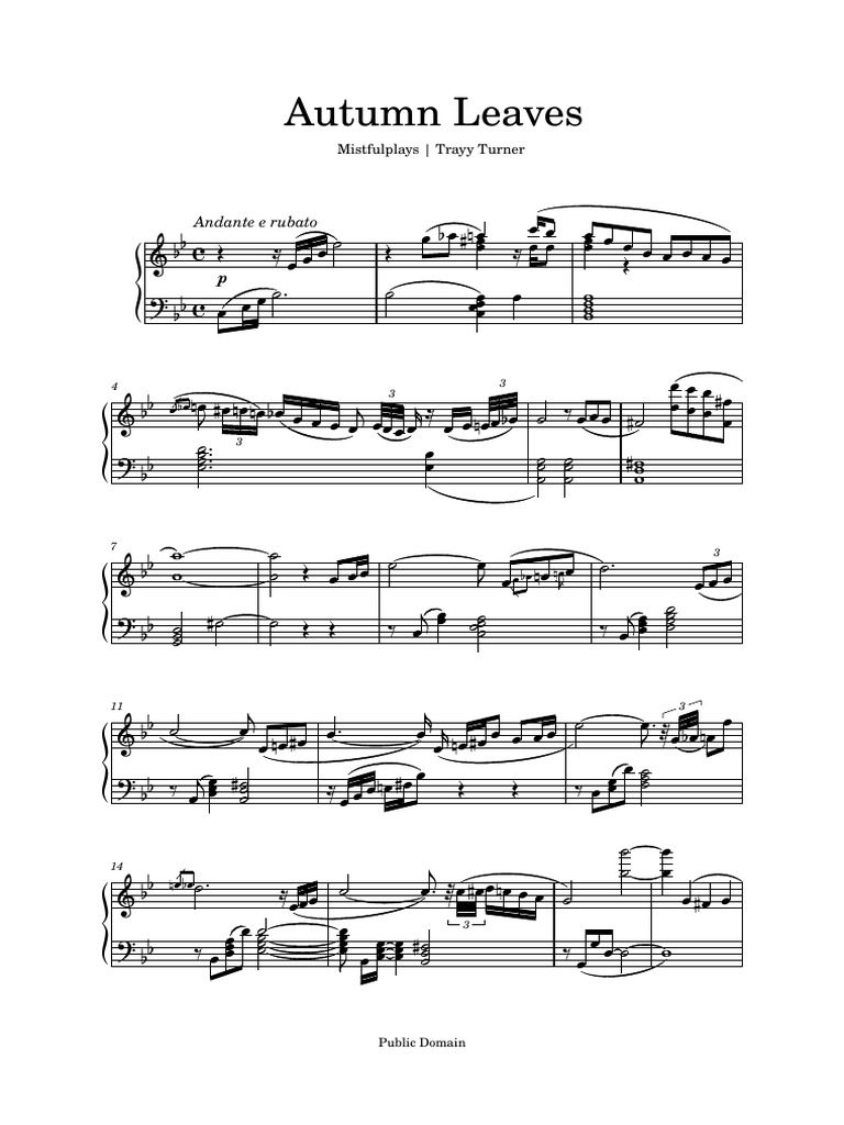 Autumn Leaves Sheet Music by Mistfulplays | PDF | Musical Forms ...
