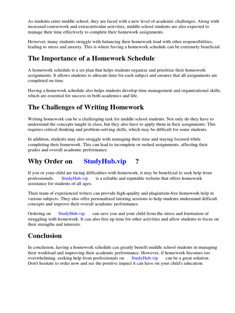 Student-Created Homework Schedule | PDF | Homework | Homeschooling