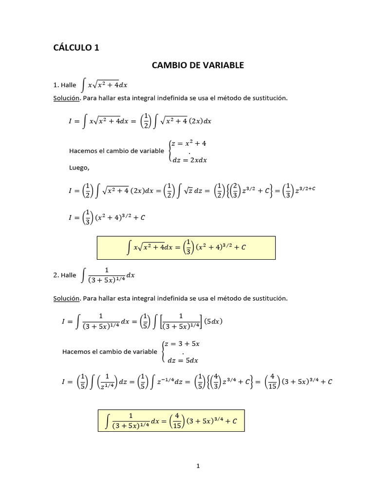 01_Repaso de integrales indefinidas | PDF | Integral | Matemáticas Aplicadas