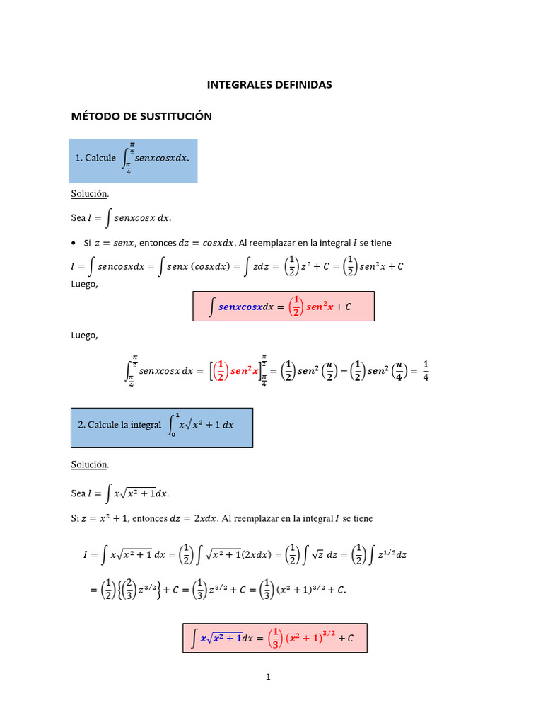 02 - Problemas Resueltos de Integral Definida | PDF | Integral | Conceptos matemáticos