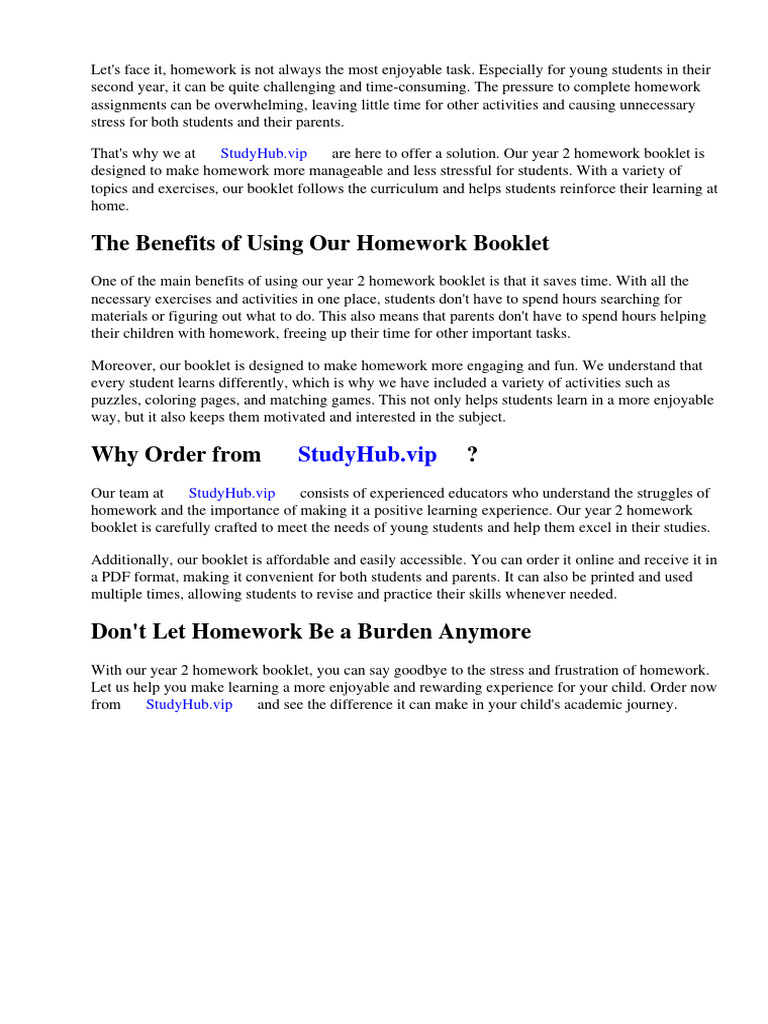 Year 2 Homework Booklet | Download Free PDF | Homework | Facebook