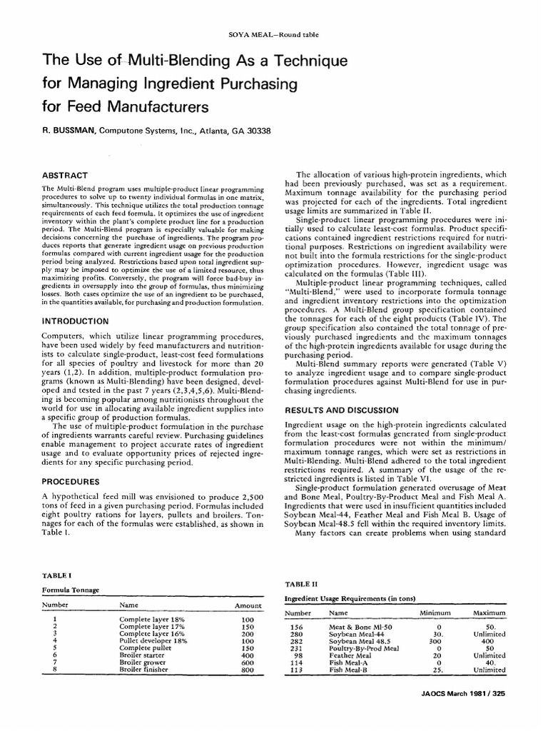 Multiblend Feed Formulation | PDF | Mathematical Optimization | Soybean