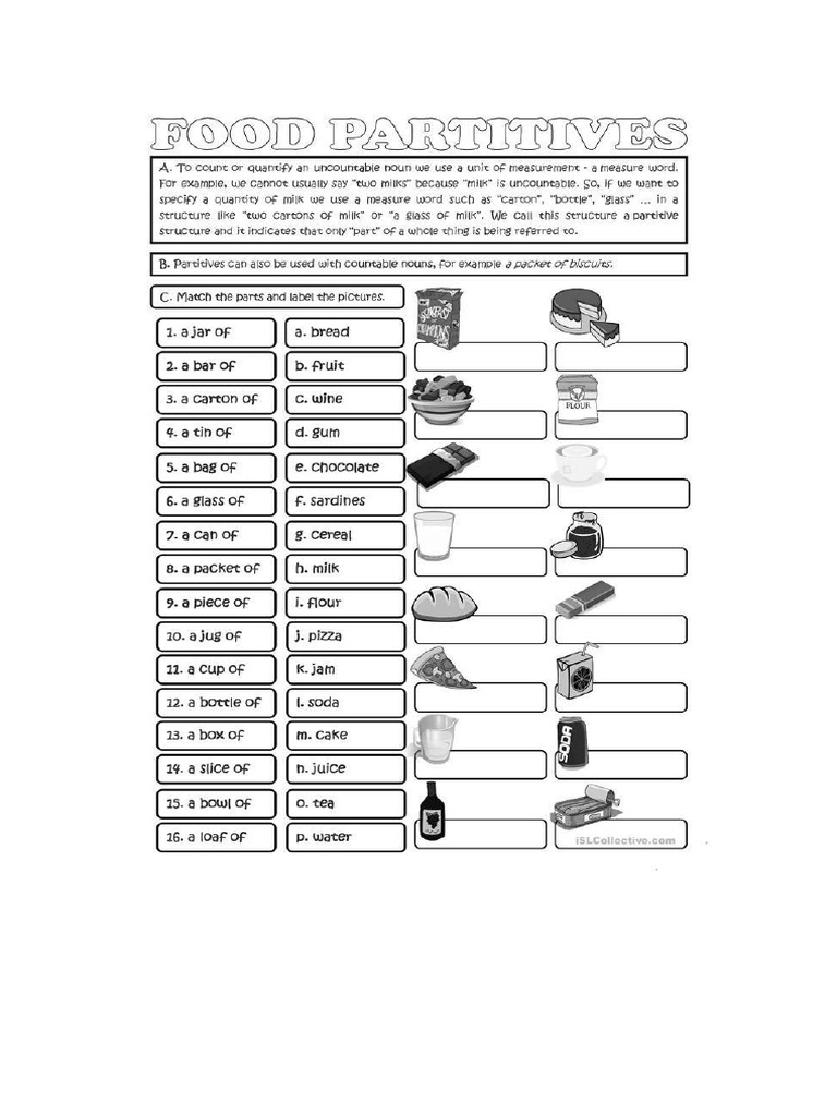 Food Partitives | PDF