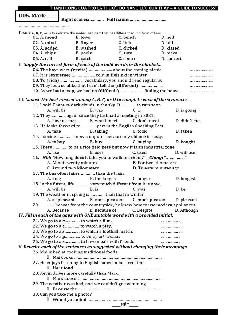 De Luyen Thi HSG6.2 | PDF
