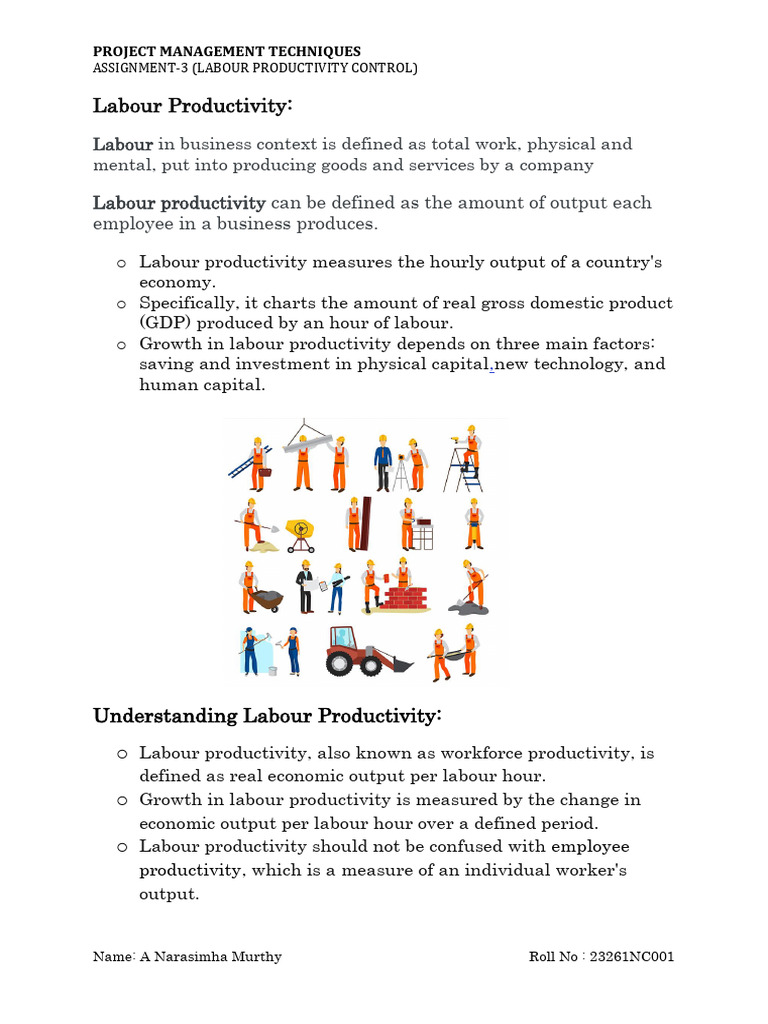 LABOUR PRODCUTIVITY CONTROL - Roll No01 | PDF | Workforce Productivity ...