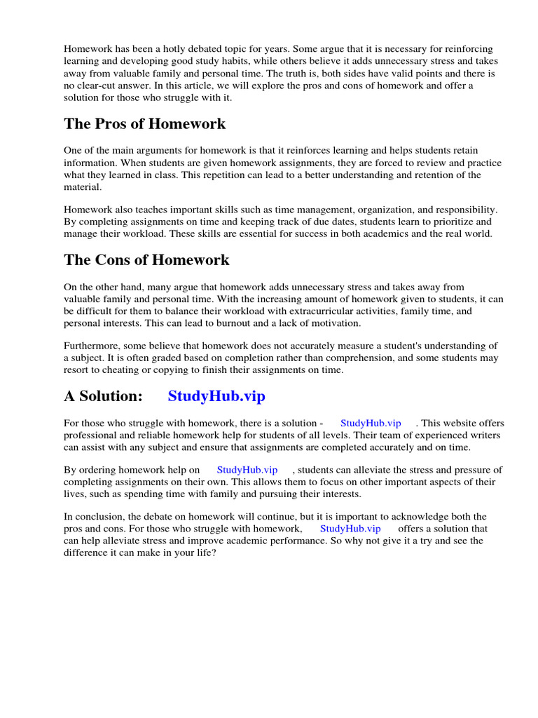 Homework Balanced Argument Pdf Homework Facebook