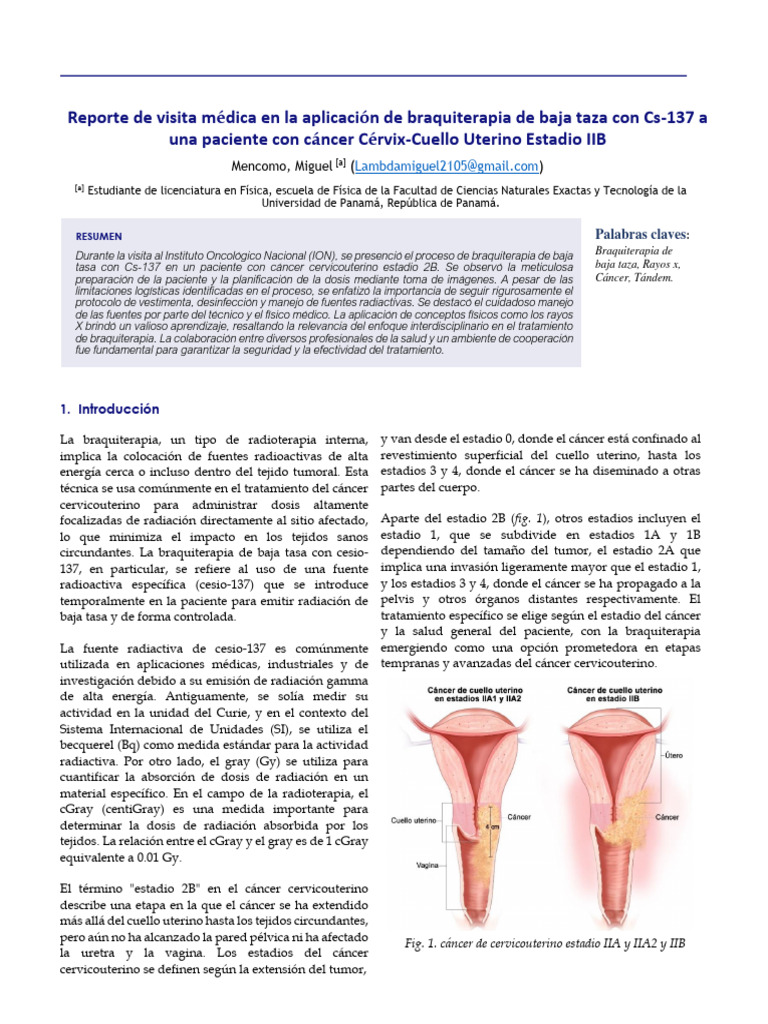 Reporte #1-Visita Medica A Caso Clinico de Paciente Con Cancer Cervix-Cuello Uterino | PDF ...