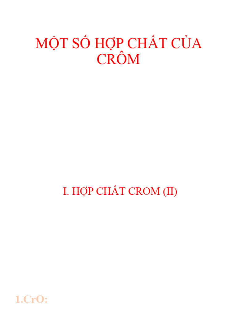 Một Số Hợp Chất Của Crôm | PDF