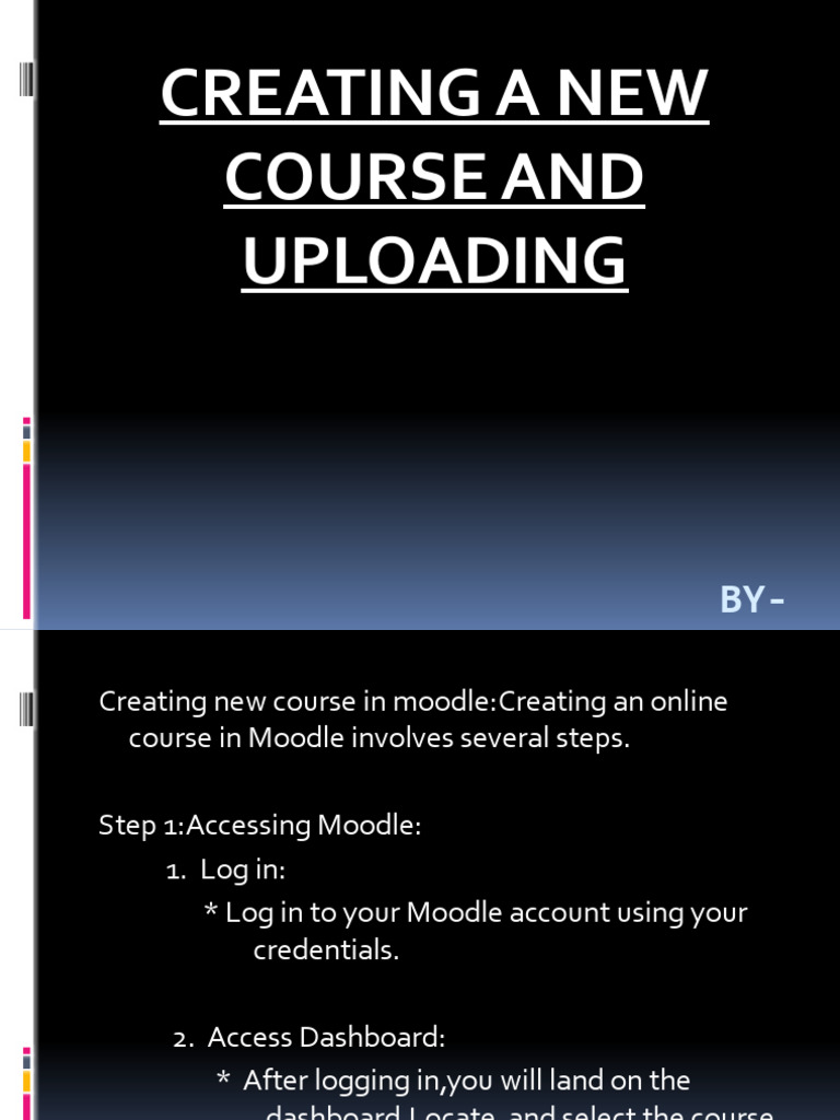 Creating A New Course and Uploading: BY-Preethish | Download Free PDF | Page Layout | Software