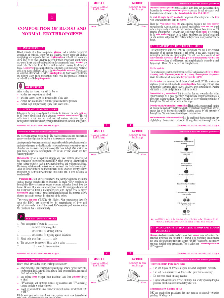 Hematology & Blood Bank Technique | Download Free PDF | Red Blood Cell | Haematopoiesis
