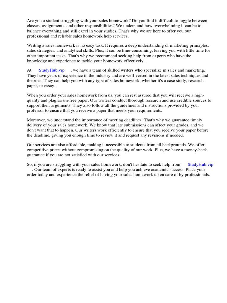 Sales Homework | PDF | Sales | Customer Relationship Management Sales Homework | PDF | Sales | Customer Relationship Management