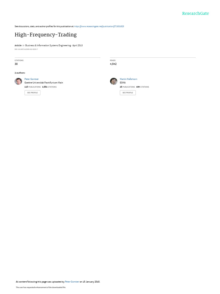 High Frequency Trading | Download Free PDF | High Frequency Trading | Market Maker