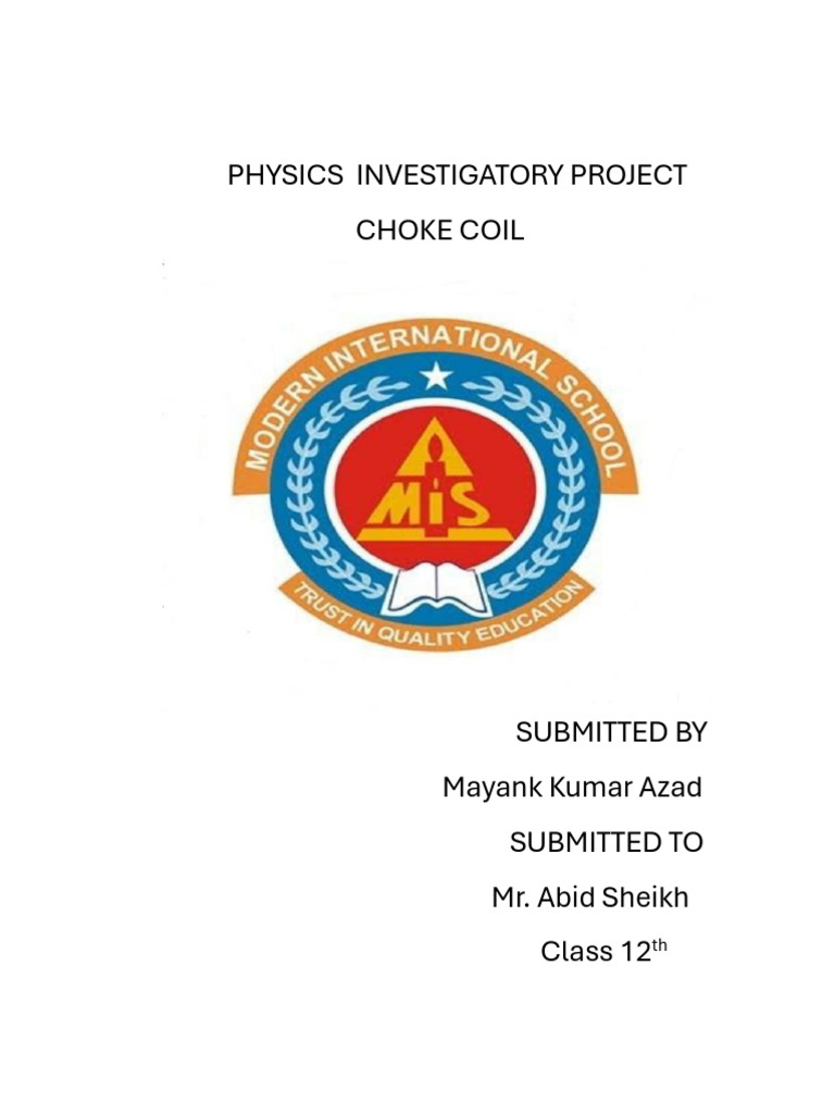 Physics Project Pdf Inductor Quantity