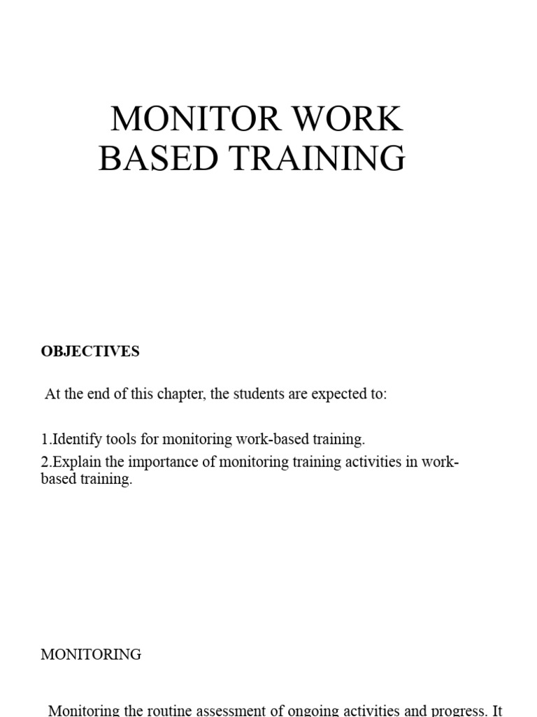 Monitor Work Based Training Gayan | PDF | Vocational Education