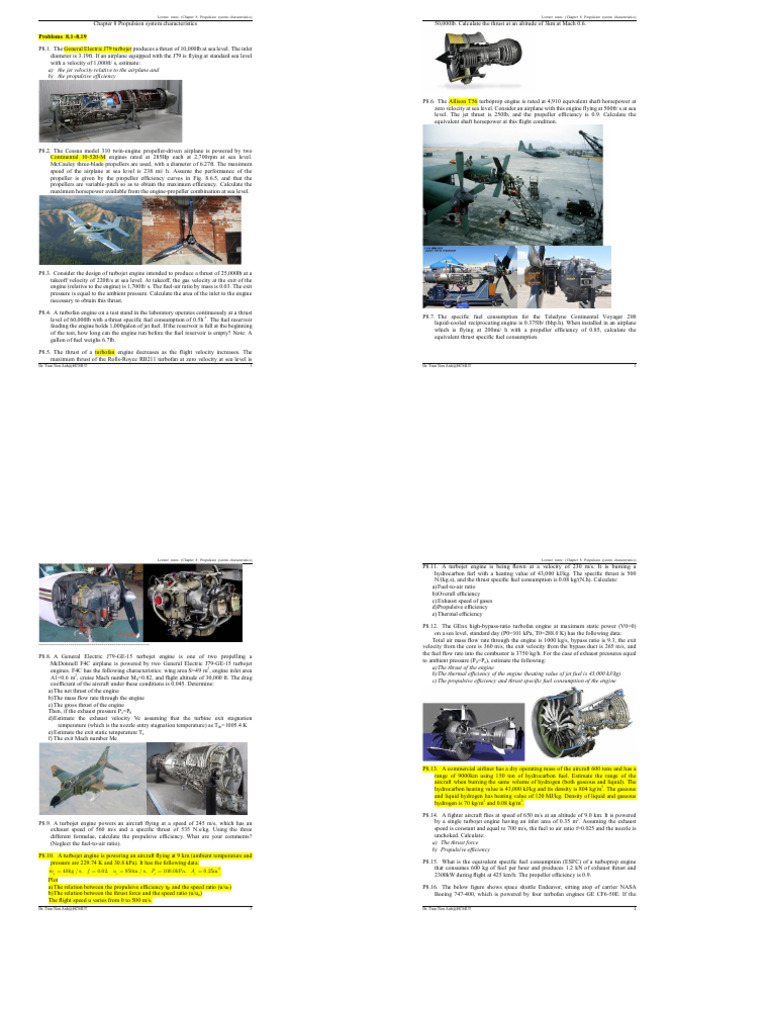 Aerospace Propulsion Calculations | PDF | Jet Engine | Thrust