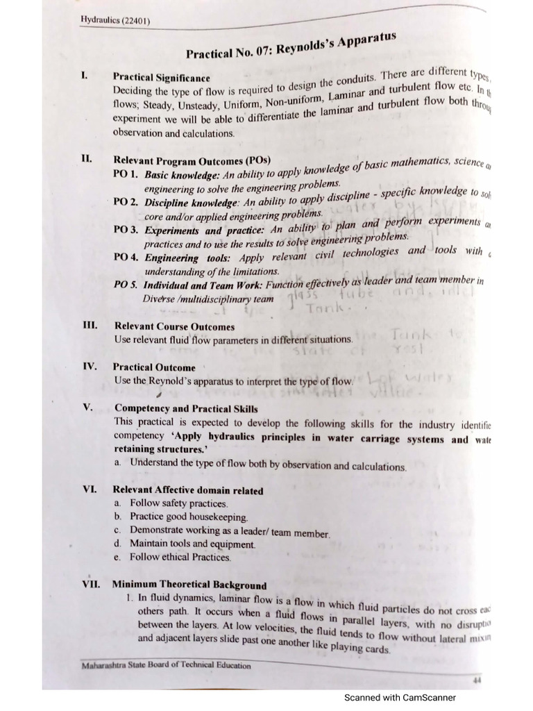 Practical No.07 Reynolds Apparatus 44 | PDF