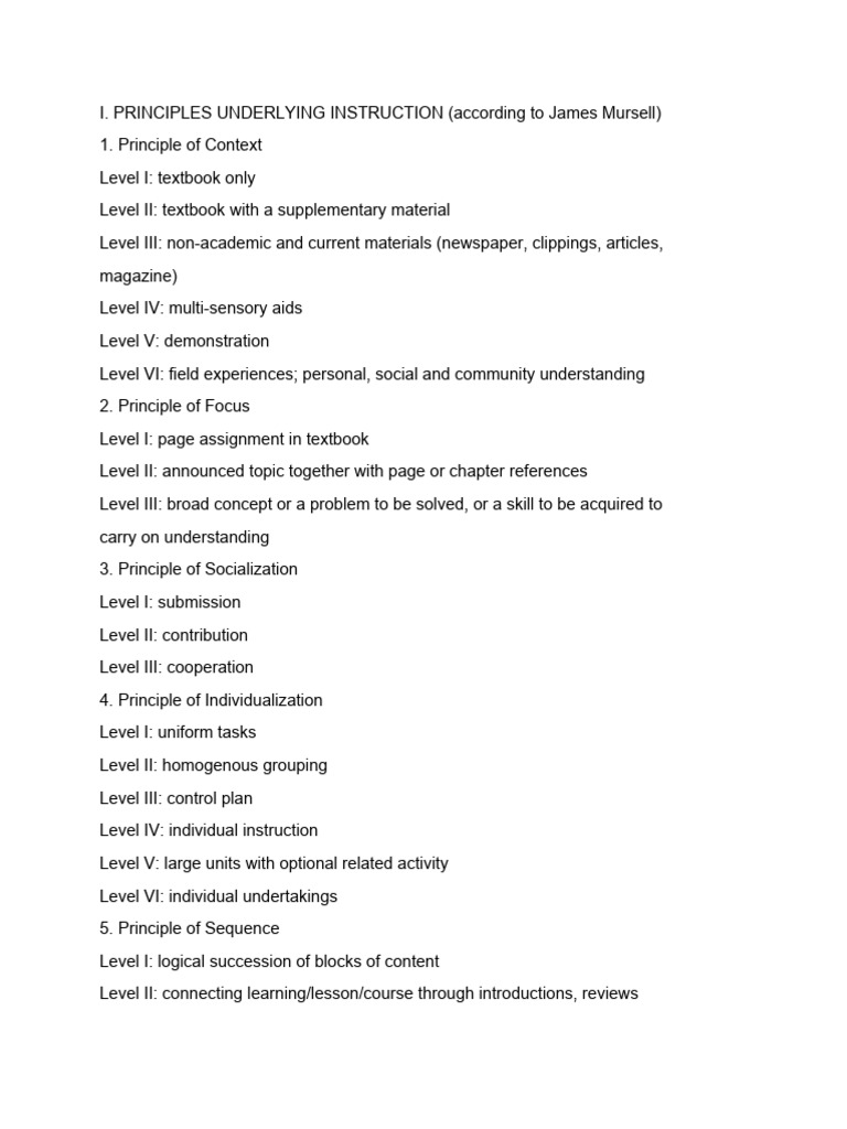 Principles of Teaching Handout | PDF | Learning | Classroom Management