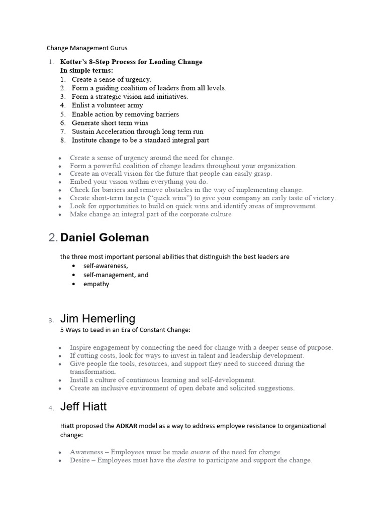 Change Management Gurus | PDF | Change Management | Knowledge