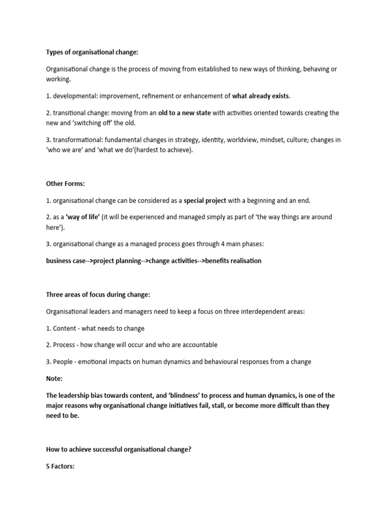 Understanding Organisational Change Types | PDF | Leadership | Change ...