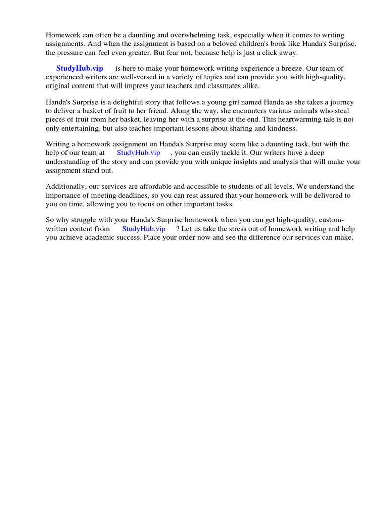 Handas Surprise Homework | PDF | Safari (Web Browser) | Homework