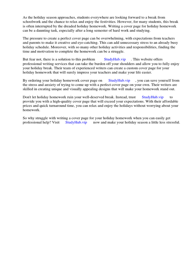 Cover Page For Holiday Homework | PDF | Career & Growth | Business