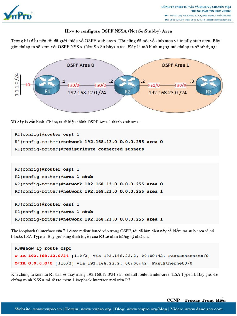 24. How to Configure OSPF NSSA (Not So Stubby) Area | PDF