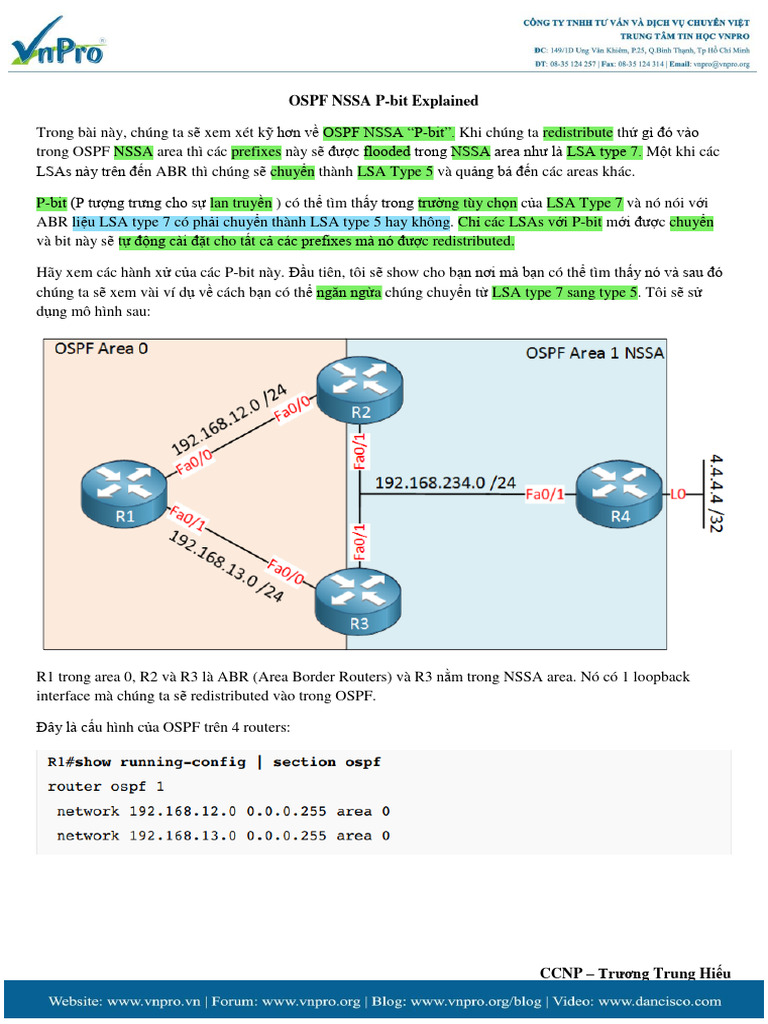 26.OSPF NSSA P-Bit Explained | PDF