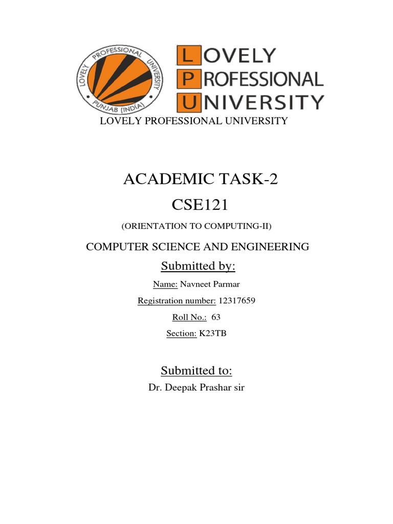 Navneet Parmar CSE121 | PDF | Computing | Information Technology