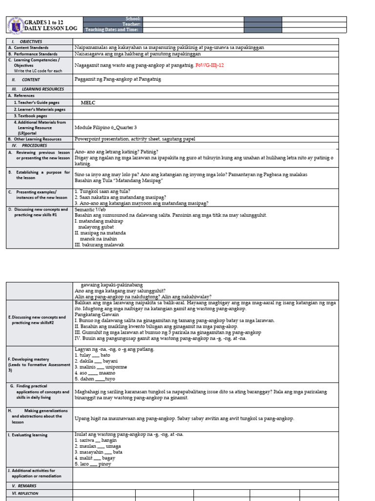 FILIPINO.-Q3-W7.Day1 | PDF