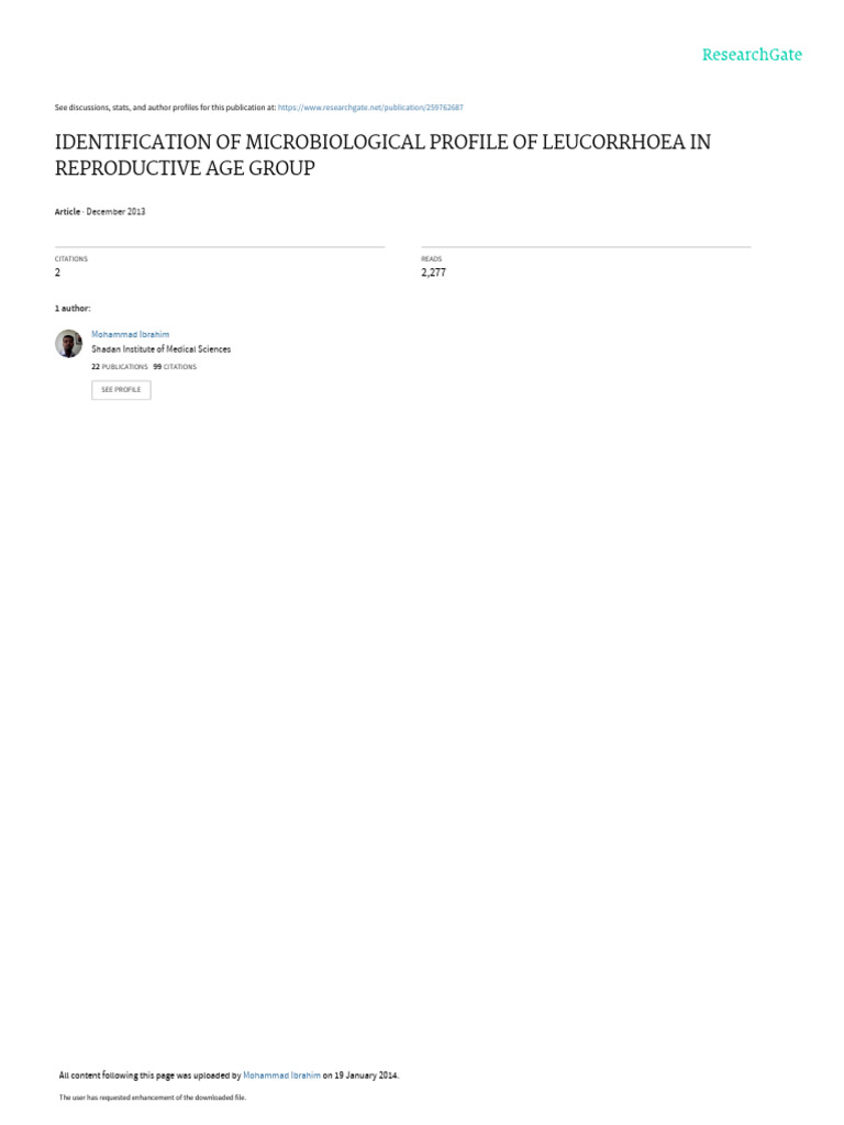 5.identification of Microbiological Profile of Leucorrhoea in ...