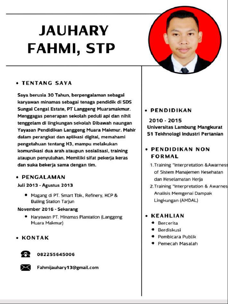 CV Jauhary Fahmi STP | PDF