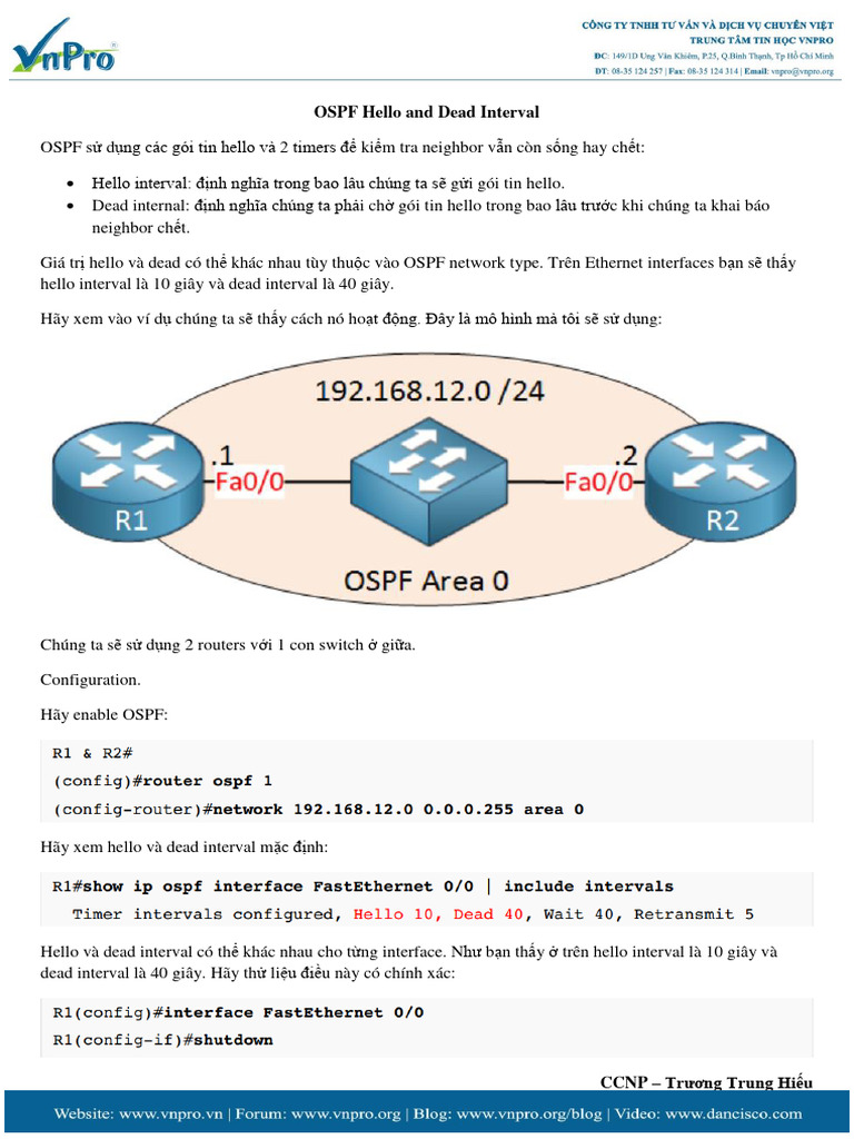 OSPF Hello and Dead Interval | PDF