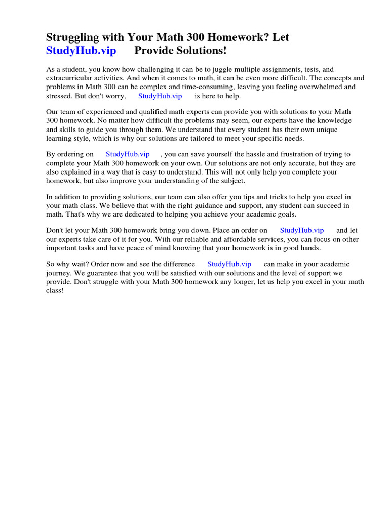 Math 300 Homework Solutions | PDF | Homework | Differential Equations