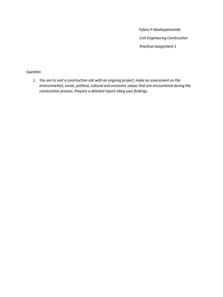 Tofara Practical Assignment 1 | PDF | Air Pollution | Particulates Tofara Practical Assignment 1 | PDF | Air Pollution | Particulates