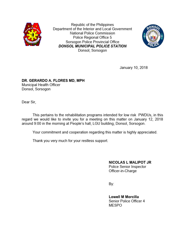 Letter To Mho Mswdo Milg | PDF | Local Government | Positions Of Authority